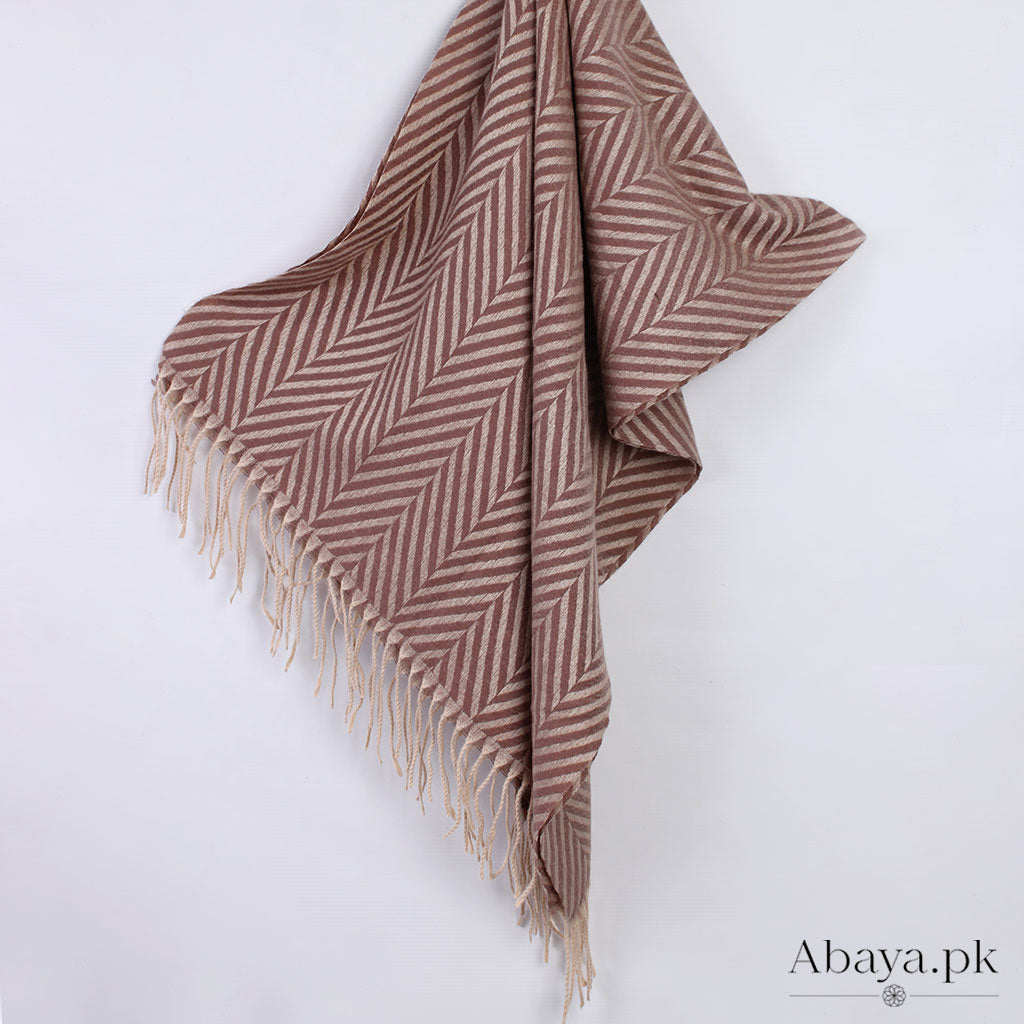 Zebra Woolen Hijab - Light Brown – Abaya.pk
