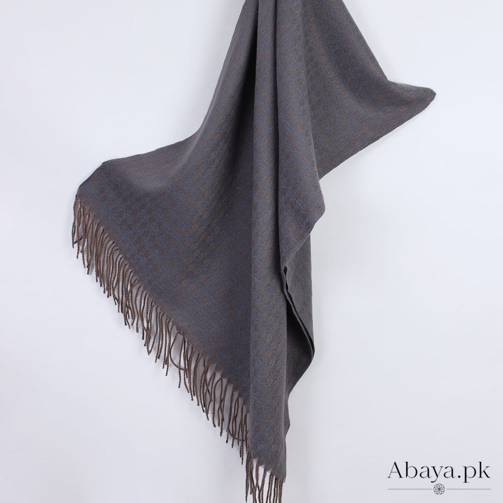 Flower Cashmere Hijab - Grey – Abaya.pk