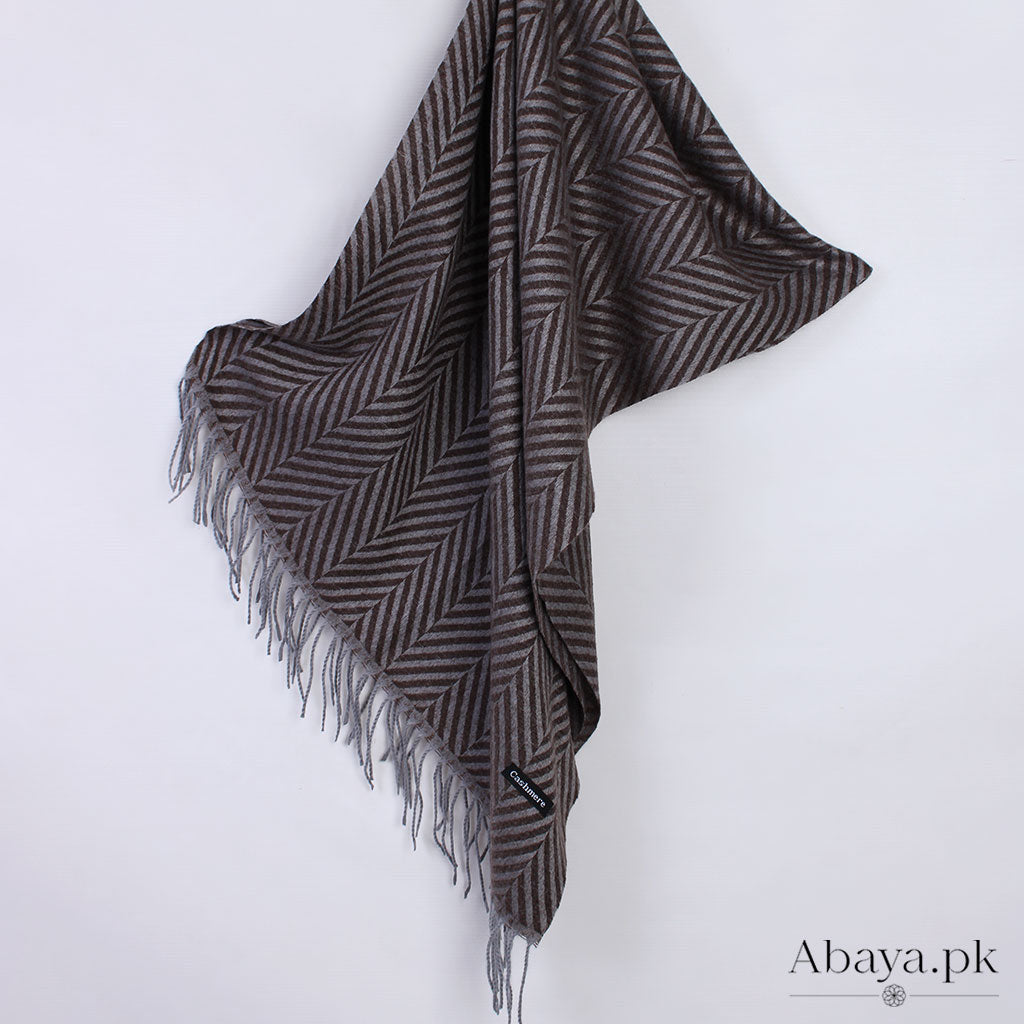 Zebra Woolen Hijab - Dark Brown – Abaya.pk