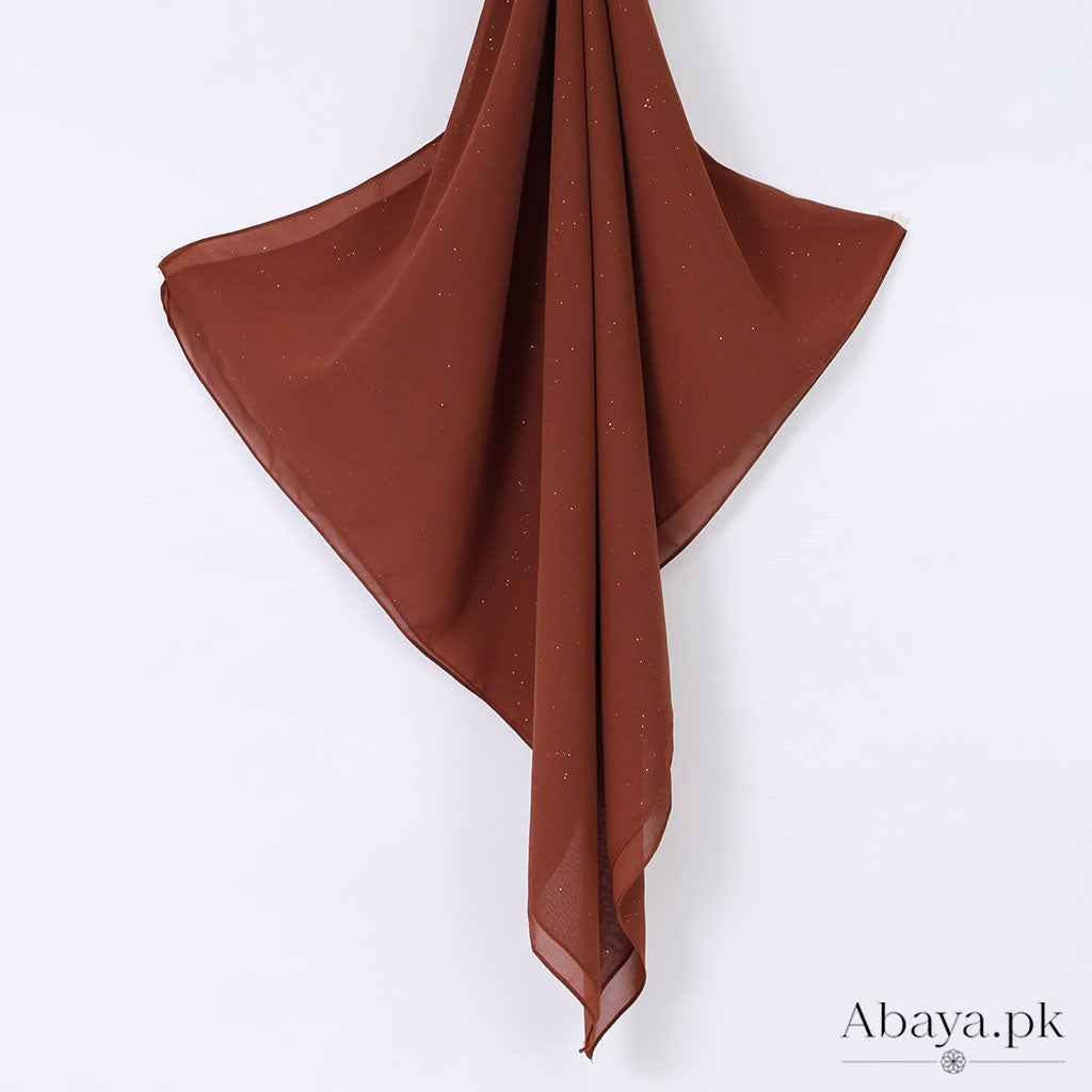 Gleam Chiffon Hijab - Coffee – Abaya.pk