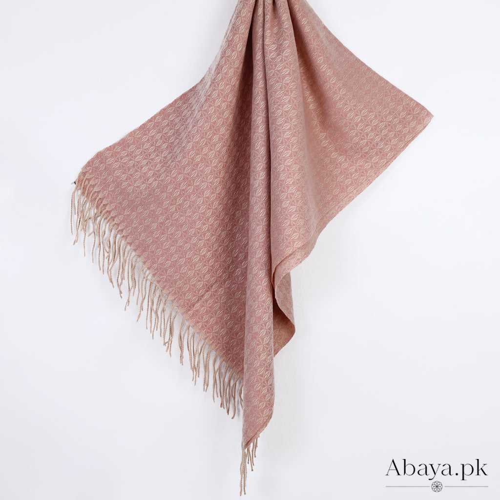 Flower Cashmere Hijab - Peach – Abaya.pk