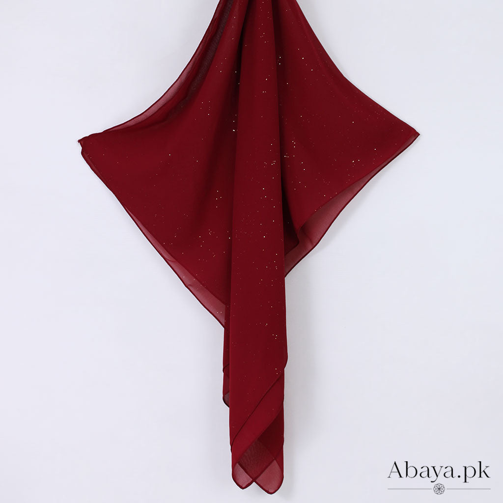 Gleam Chiffon Hijab - Red – Abaya.pk