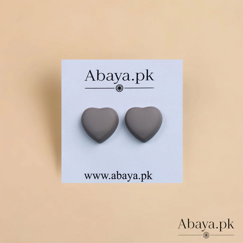 MATTE HEART - GREY MAGNET PINS – Abaya.pk