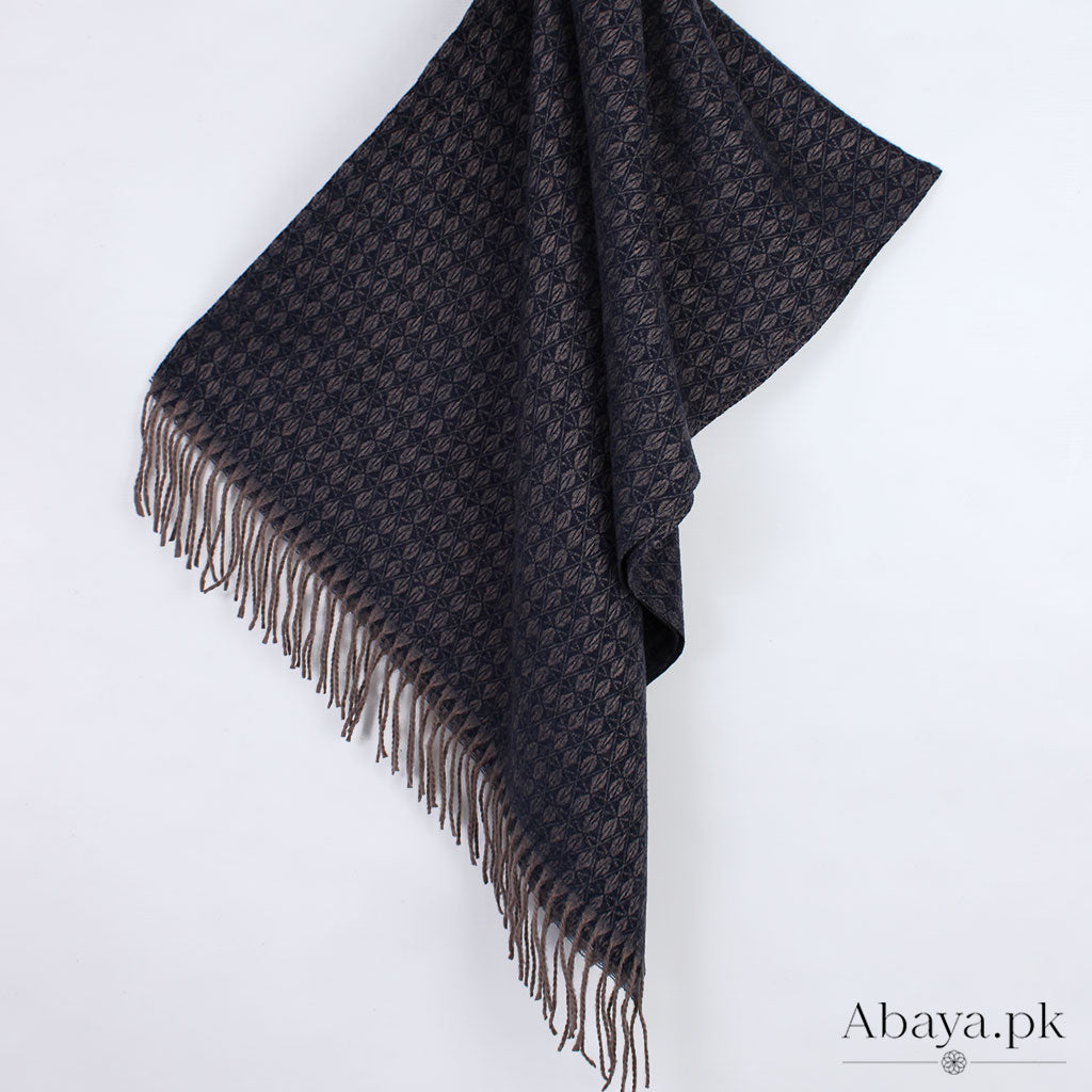 Flower Cashmere Hijab - Navy Blue – Abaya.pk