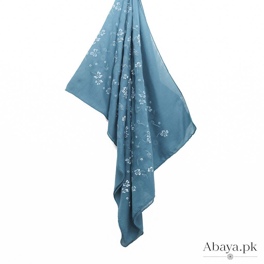 Embossed Teal Hijab – Abaya.pk