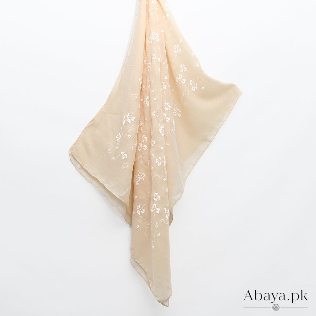 Embossed Ivory Hijab – Abaya.pk