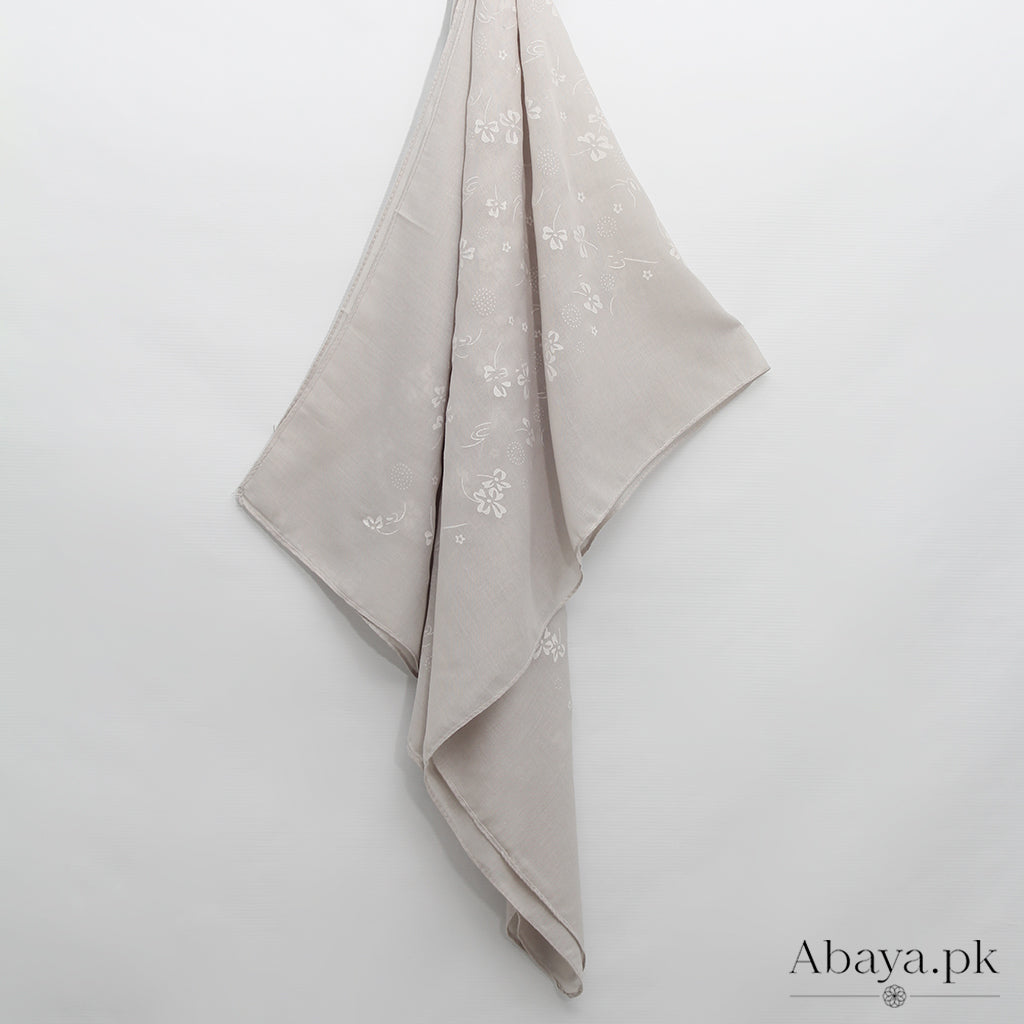 Embossed Ash Grey Hijab – Abaya.pk